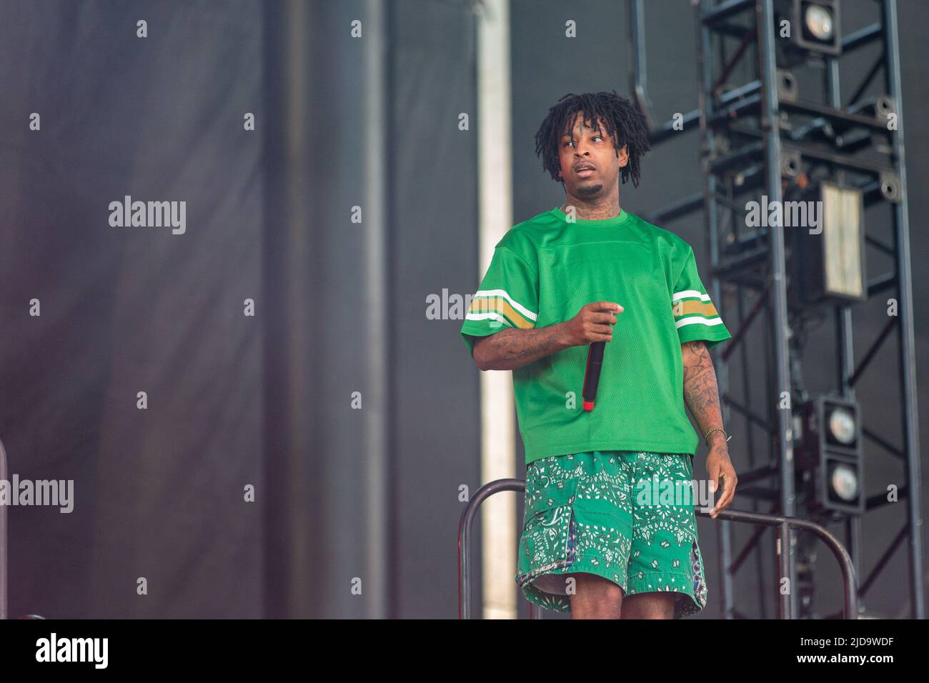 Manchester, USA. 18th June, 2022. Rapper 21 Savage (Sheyaa Bin Abraham ...