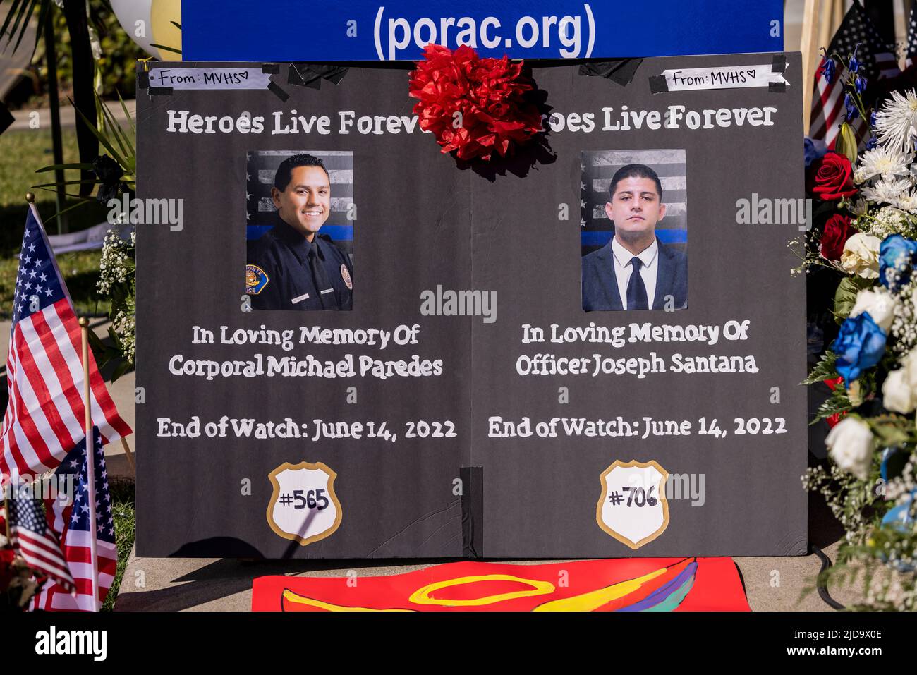 The city of El Monte held a vigil for two fallen police officers, Cpl ...