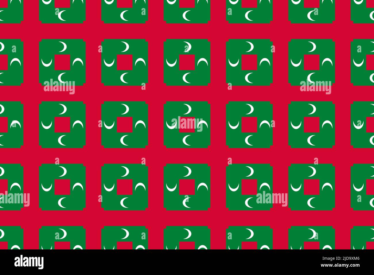 Geometric pattern in the colors of the national flag of Maldives. The ...