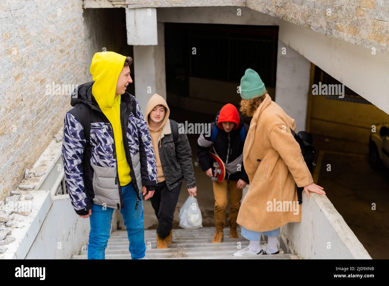 Couple going up stairs hi-res stock photography and images - Alamy