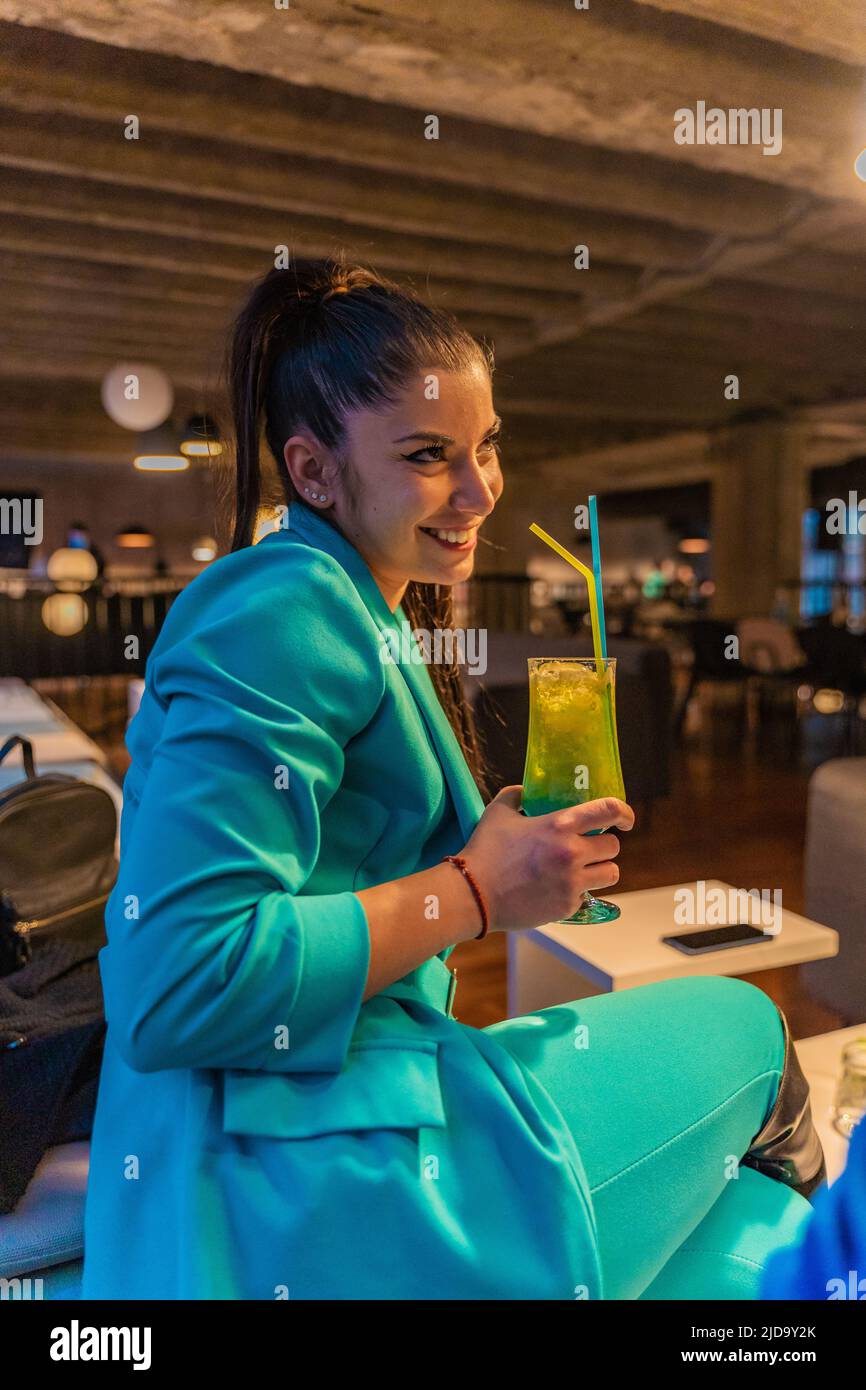 Beautiful and fit girl is posing and acting crazy in the cafe Stock ...
