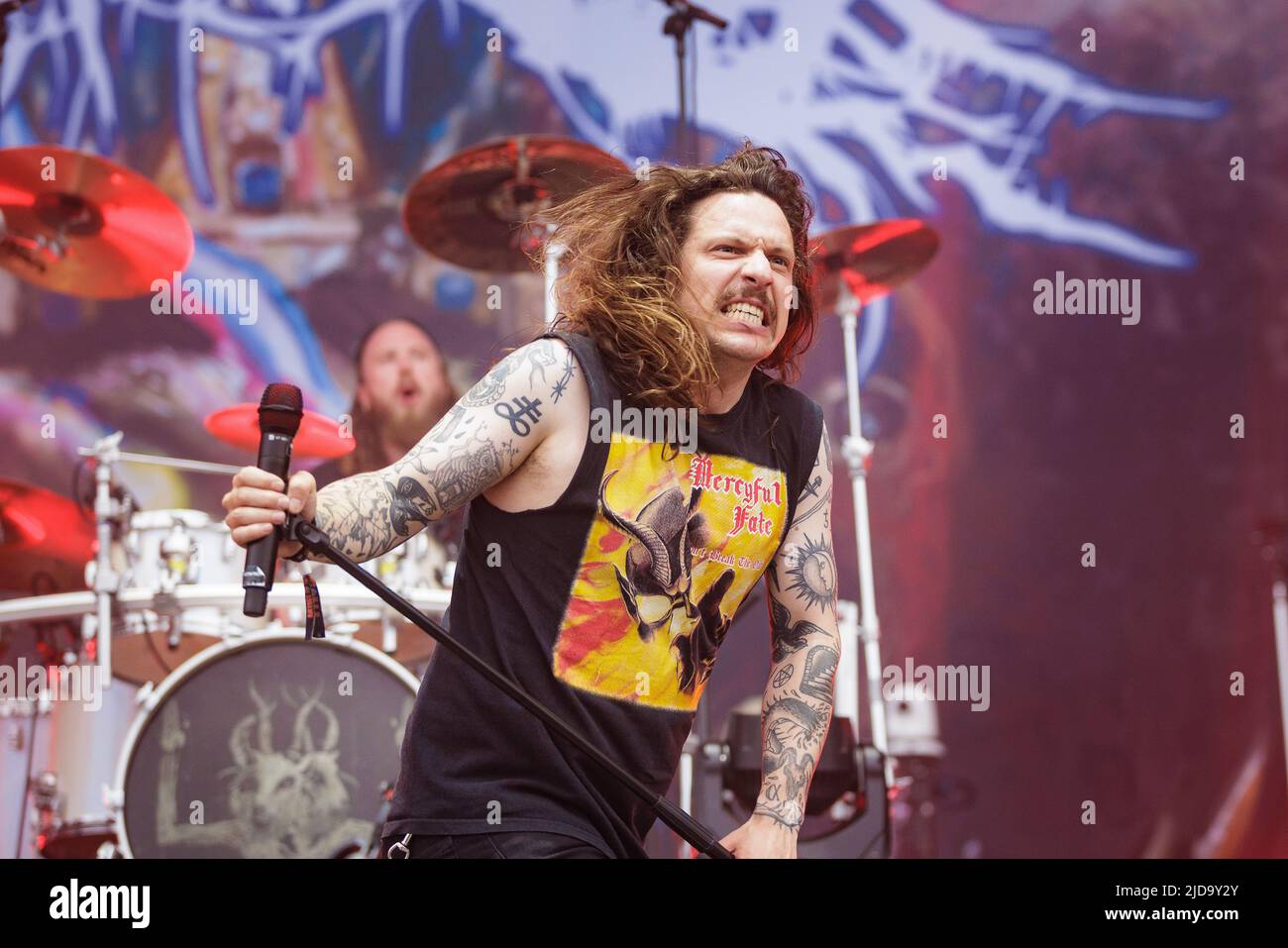 Copenhagen, Denmark. 17th, June 2022. The Danish death metal band Baest ...