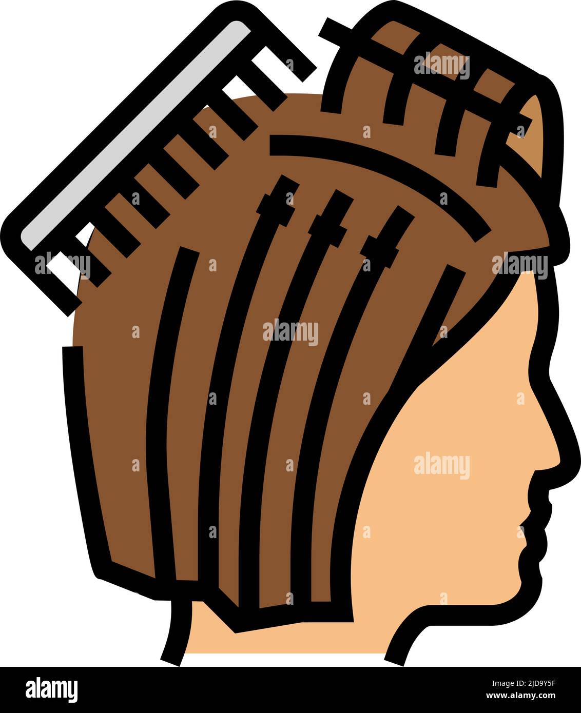 preparation for hairdressing color icon vector illustration Stock ...