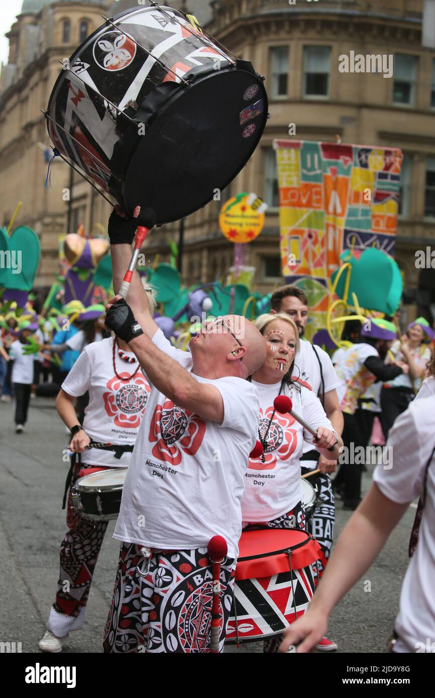 Manchester, UK. 19th June, 2022. The eleventh Manchester Day parade ...