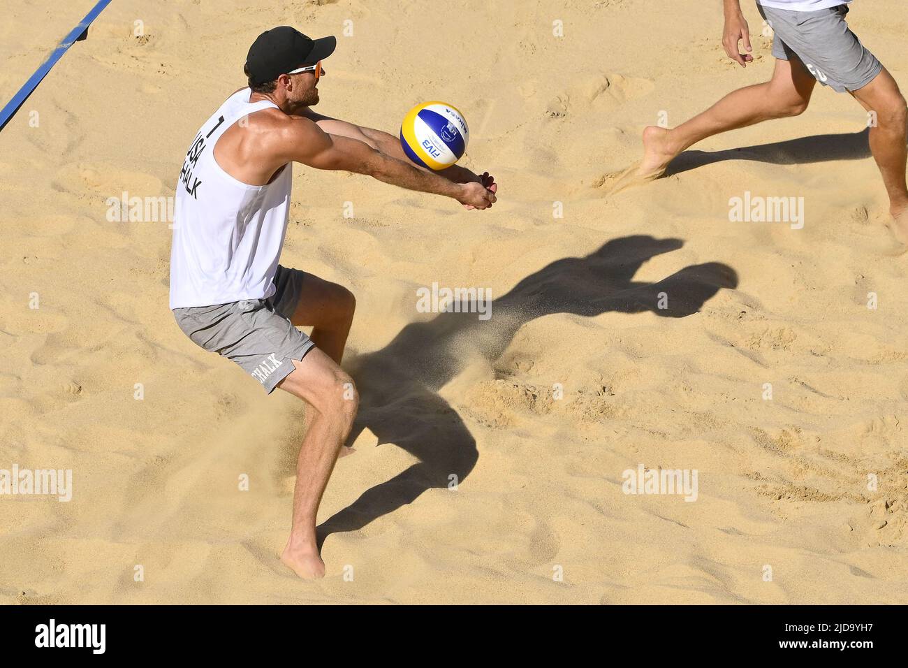 Andre/George (BRA) vs Schalk/Brunner (USA) during the Beach Volleyball ...