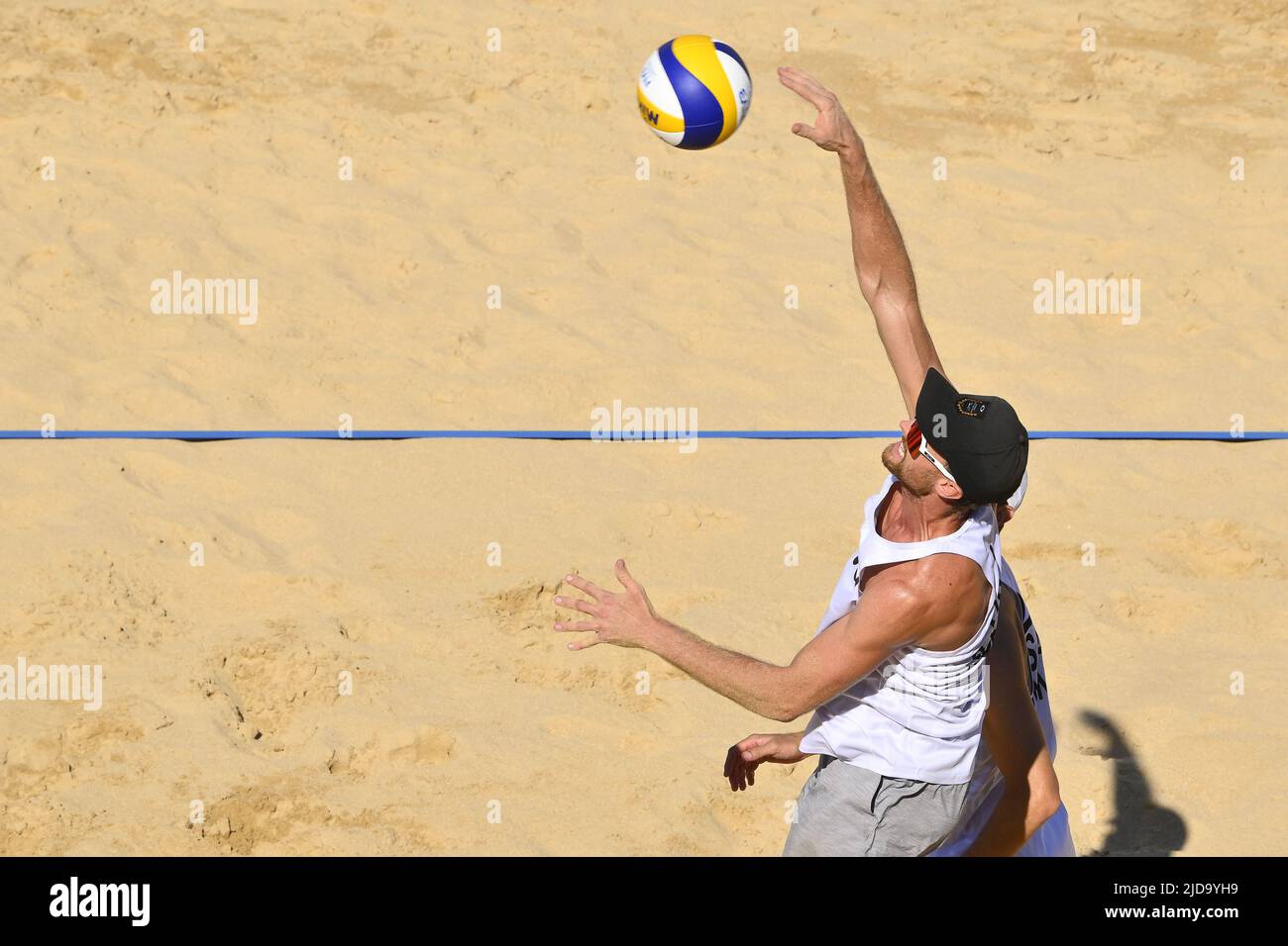 Andre/George (BRA) vs Schalk/Brunner (USA) during the Beach Volleyball ...