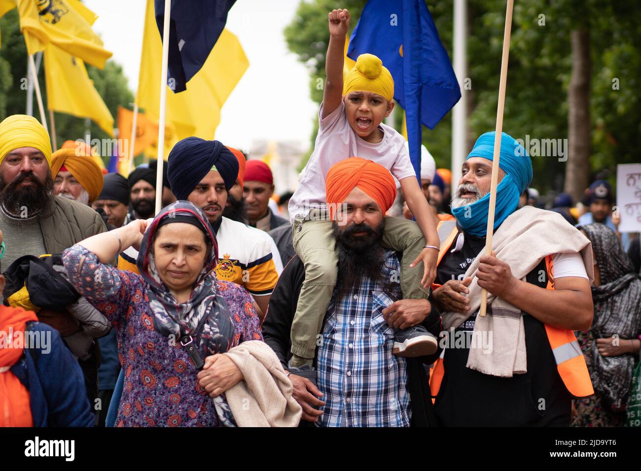 Members of the Sikh community from across the UK take part in a march ...