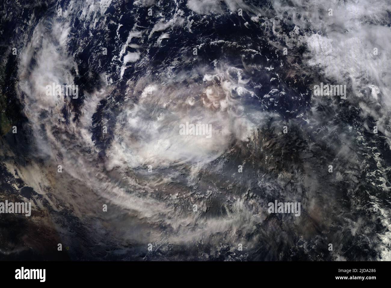 Hurricane from space, collage. Elements of this image furnished by NASA ...