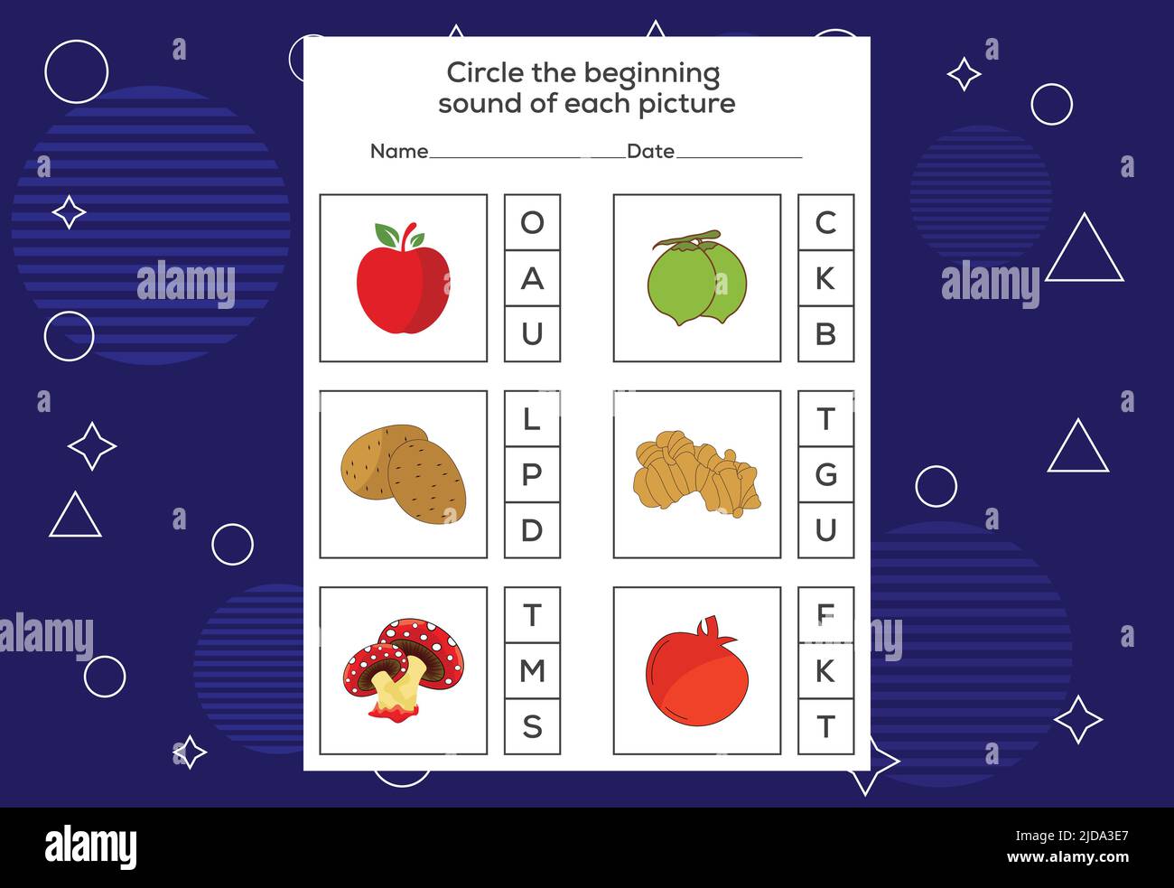 Circle the beginning sound of each picture. Educational game for kids ...