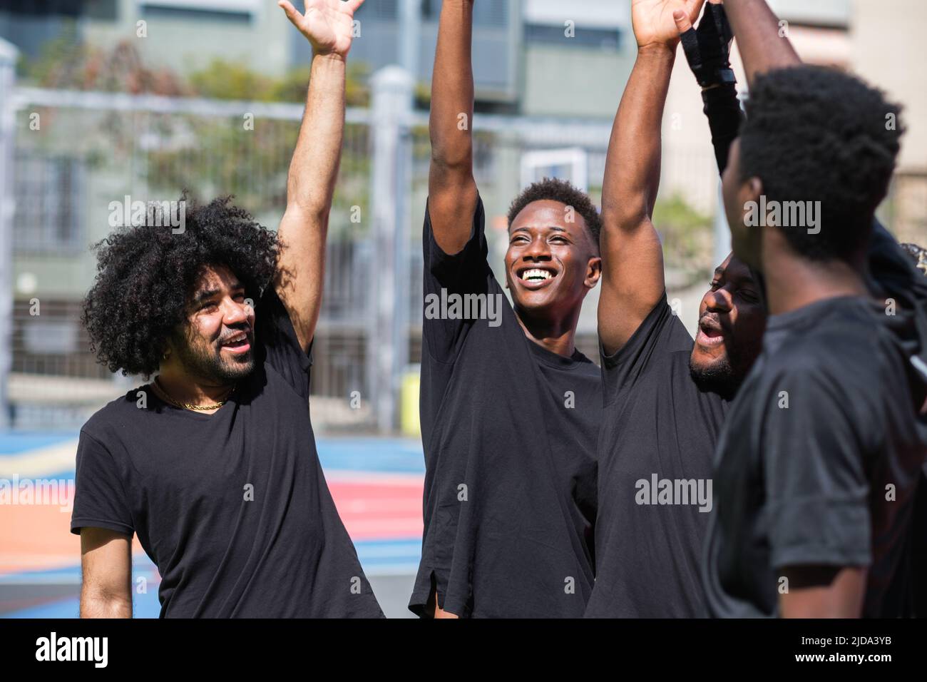 Group of friends fighting against racism - black lives matter Stock ...
