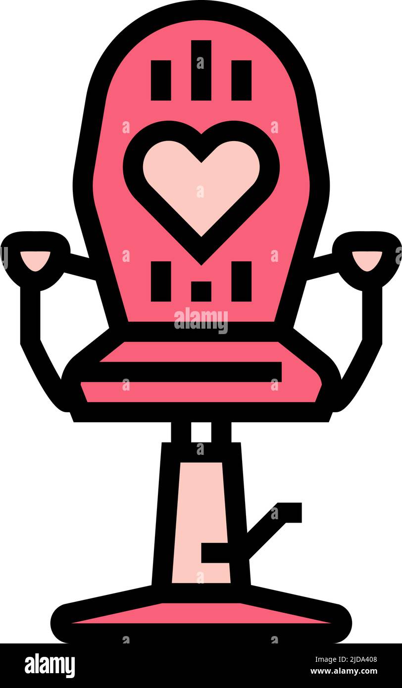 kid haircut chair pink color icon vector illustration Stock Vector ...