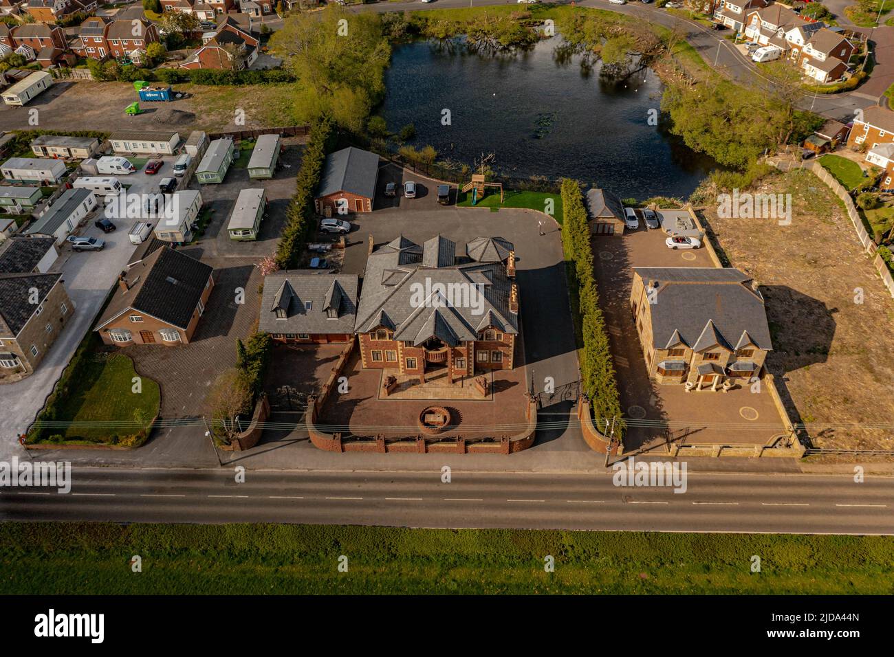 Tyson Fury World Heavyweight Champion New Home Aerial From the air view ...