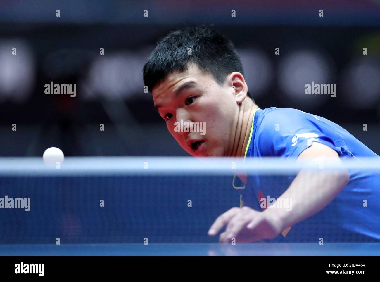Peng Xiang of China compete during WTT Contender Zagreb 2022 Men's ...