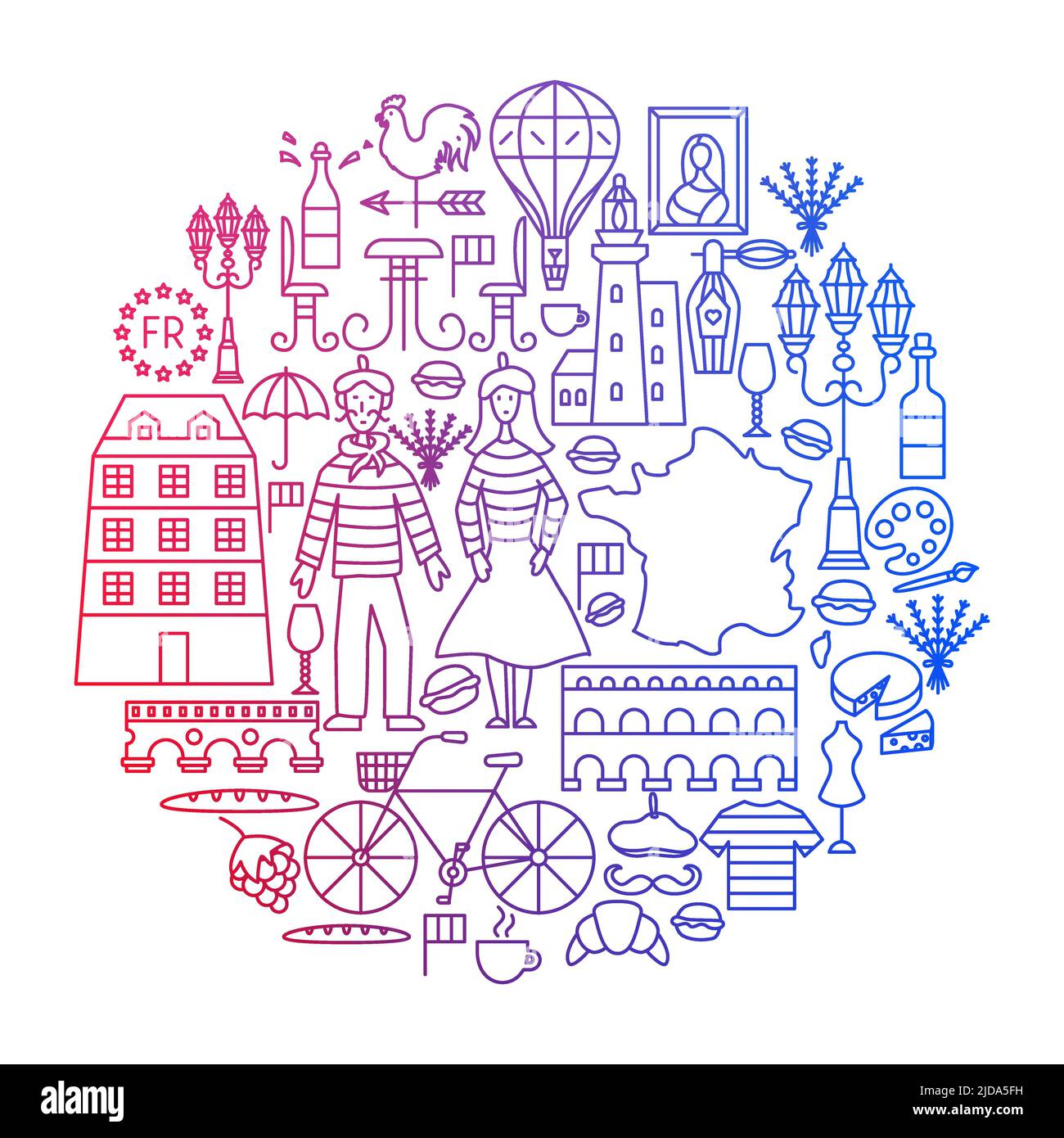 France Line Icon Circle Design Stock Vector Image & Art - Alamy
