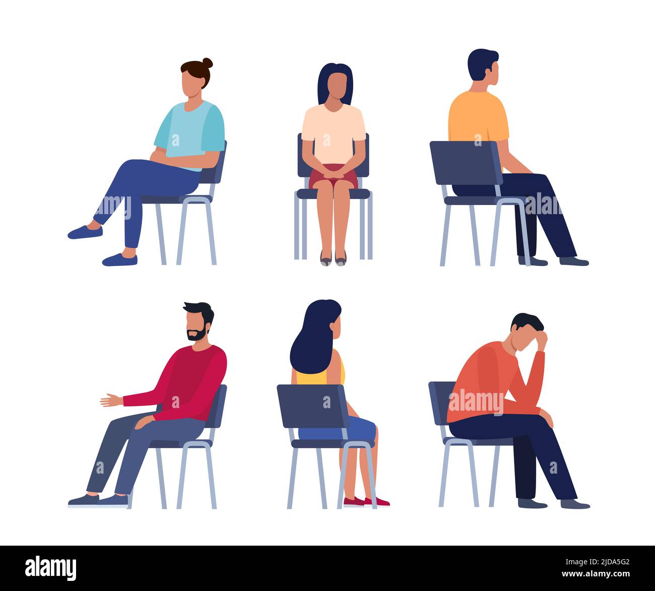 Girl sitting from behind Stock Vector Images - Alamy