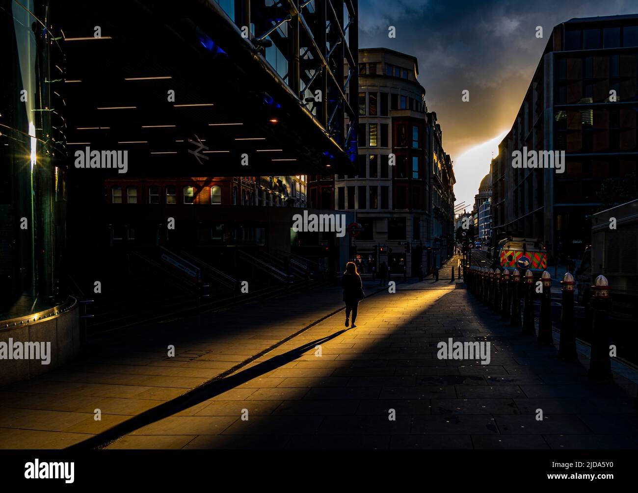 Bollards shadow london hi-res stock photography and images - Alamy