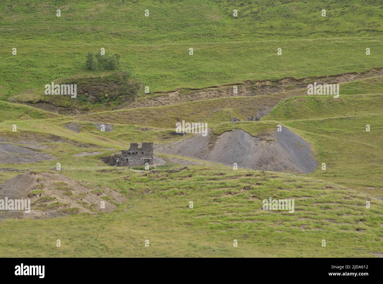 Abandoned lead mines in the Ystwyth valley, near Devil's Bridge in ...