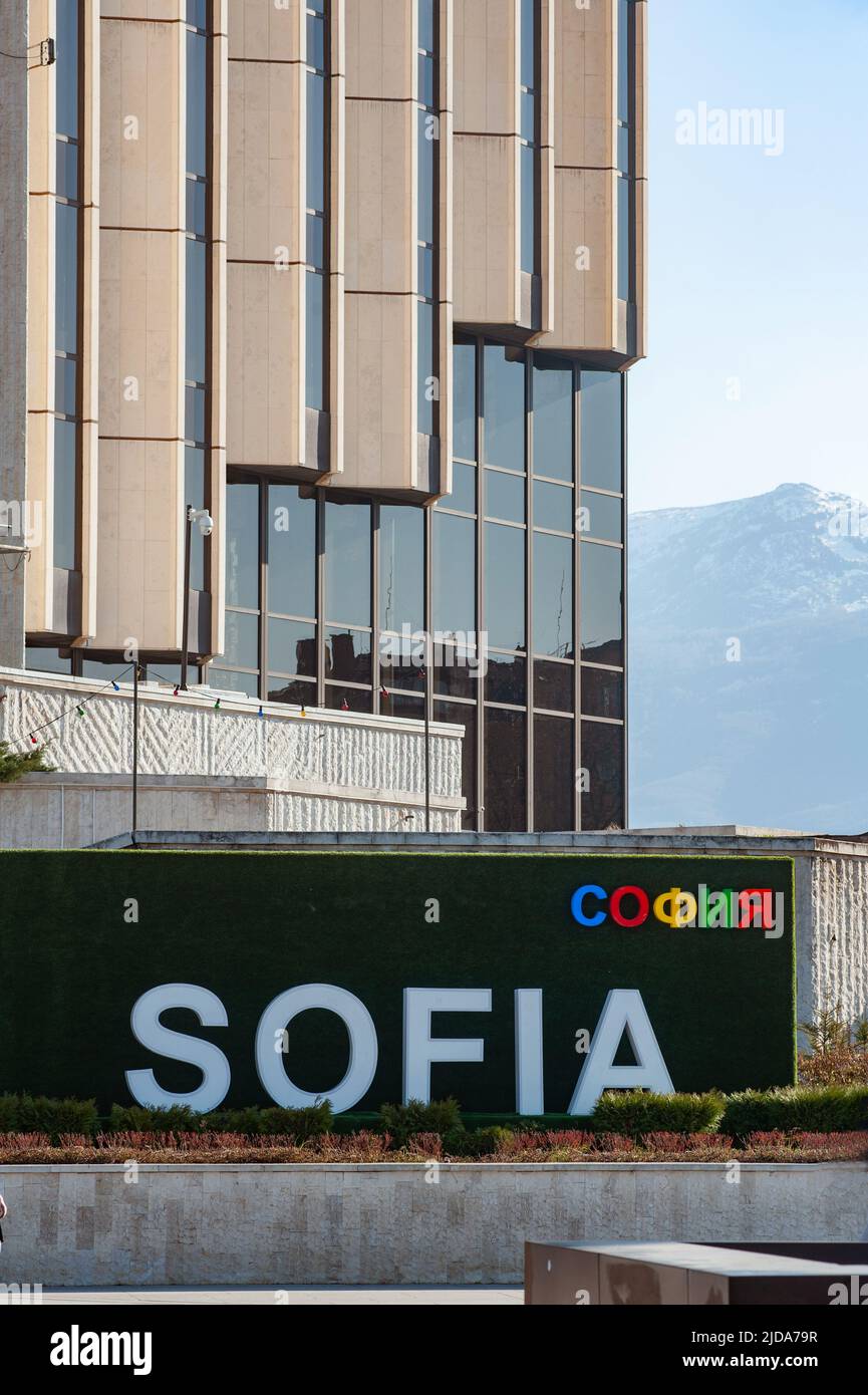 Sofia, Bulgaria. 01st Apr, 2019. Sofia city sign outside the National ...