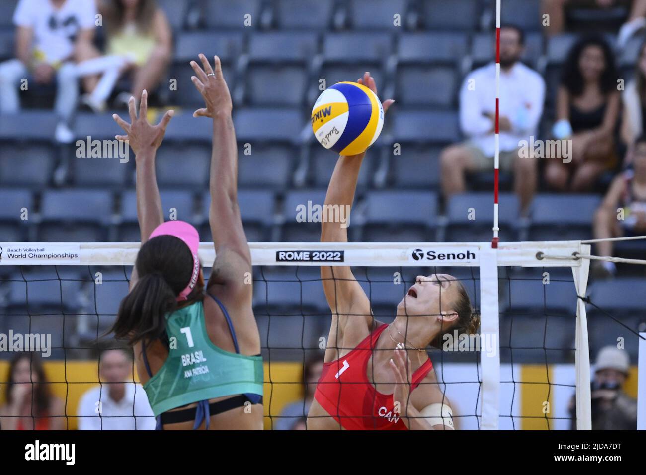 Bukovec/Brandie (CAN) vs Duda/Ana Patricia (BRA) during the Beach ...
