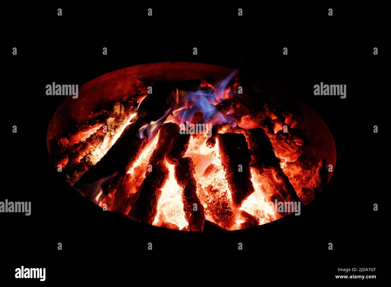 Fireplace in the night, background is black Stock Photo - Alamy