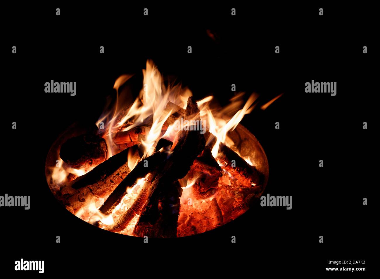Fireplace in the night, background is black Stock Photo - Alamy