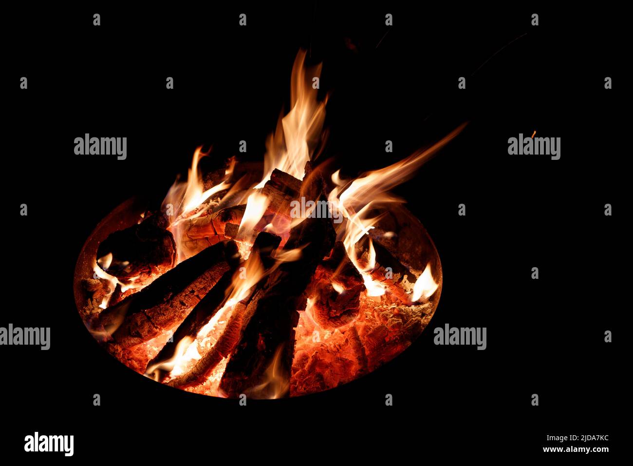 Fireplace in the night, background is black Stock Photo - Alamy