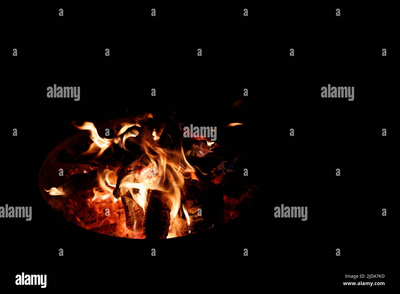 Fireplace in the night, background is black Stock Photo - Alamy