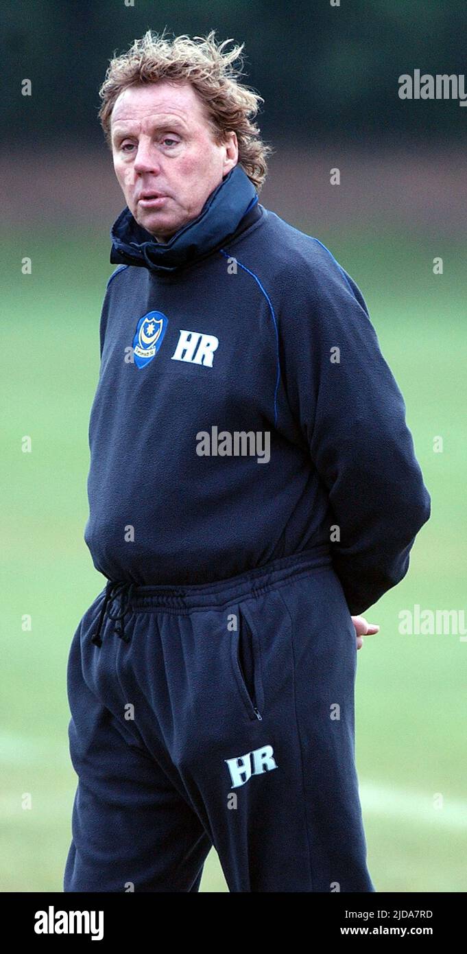 PORTSMOUTH MANAGER HARRY REDKNAPP AT TRAINING. THURS. 4-11-03 PIC MIKE ...