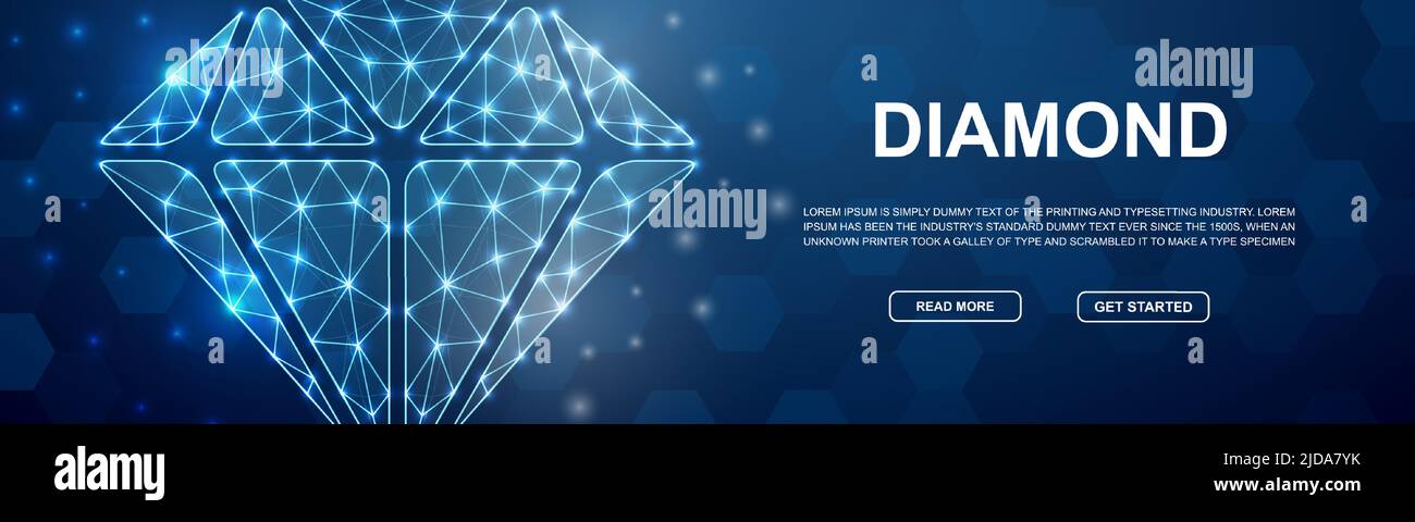 Diamond 3d low poly symbol for head promotion banner. Brilliant design ...