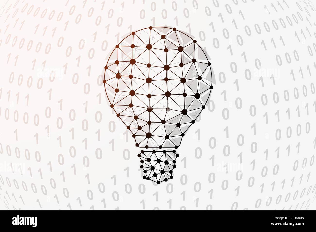 Light bulb 3d low poly symbol with binary code background. Idea design ...