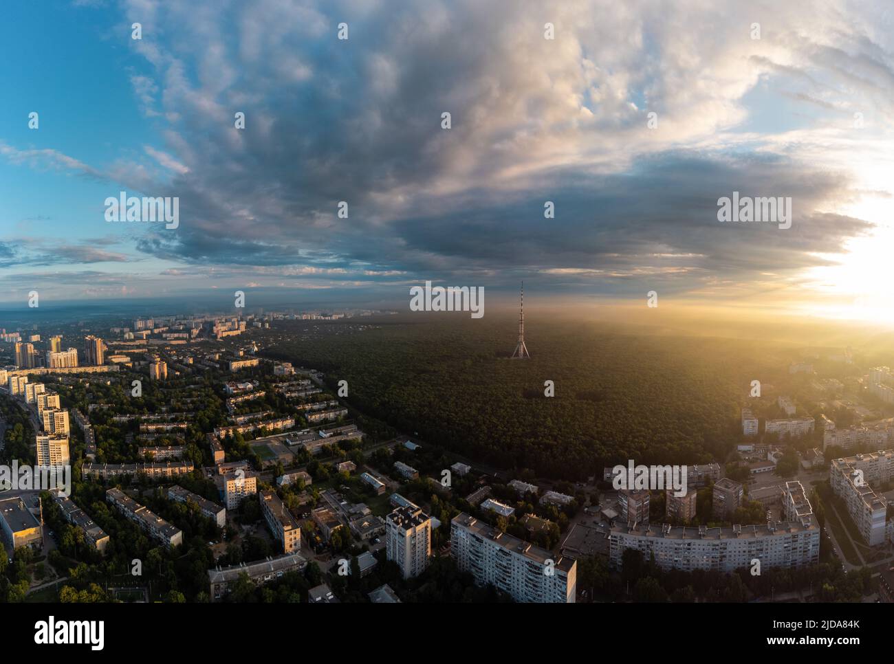Aerial view sunrise sun shining hi-res stock photography and images - Alamy