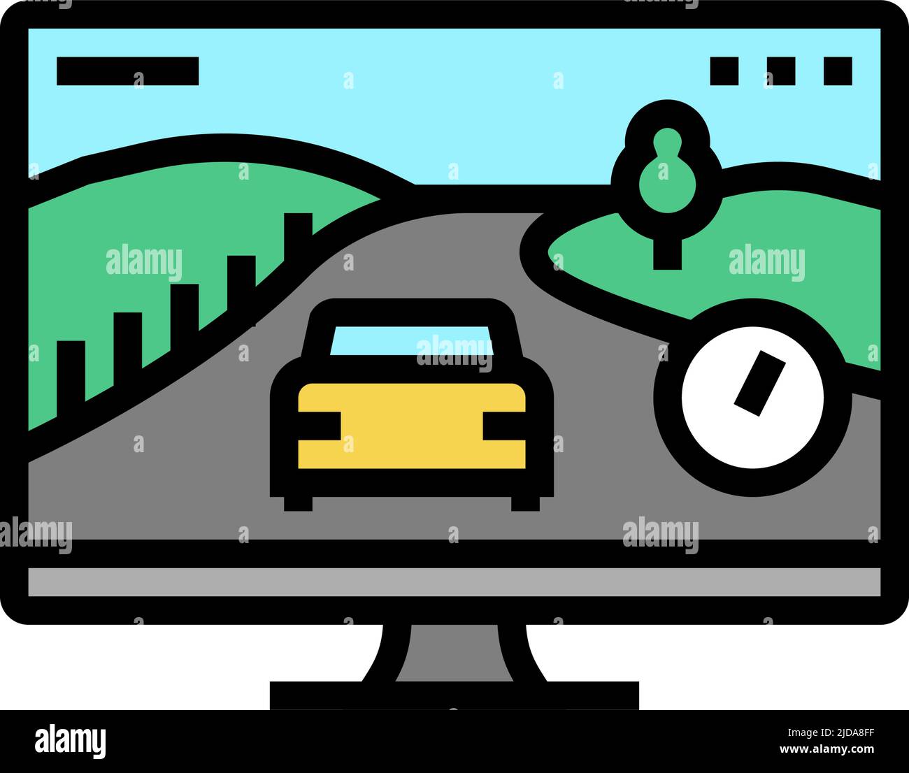 racing video game color icon vector illustration Stock Vector Image ...