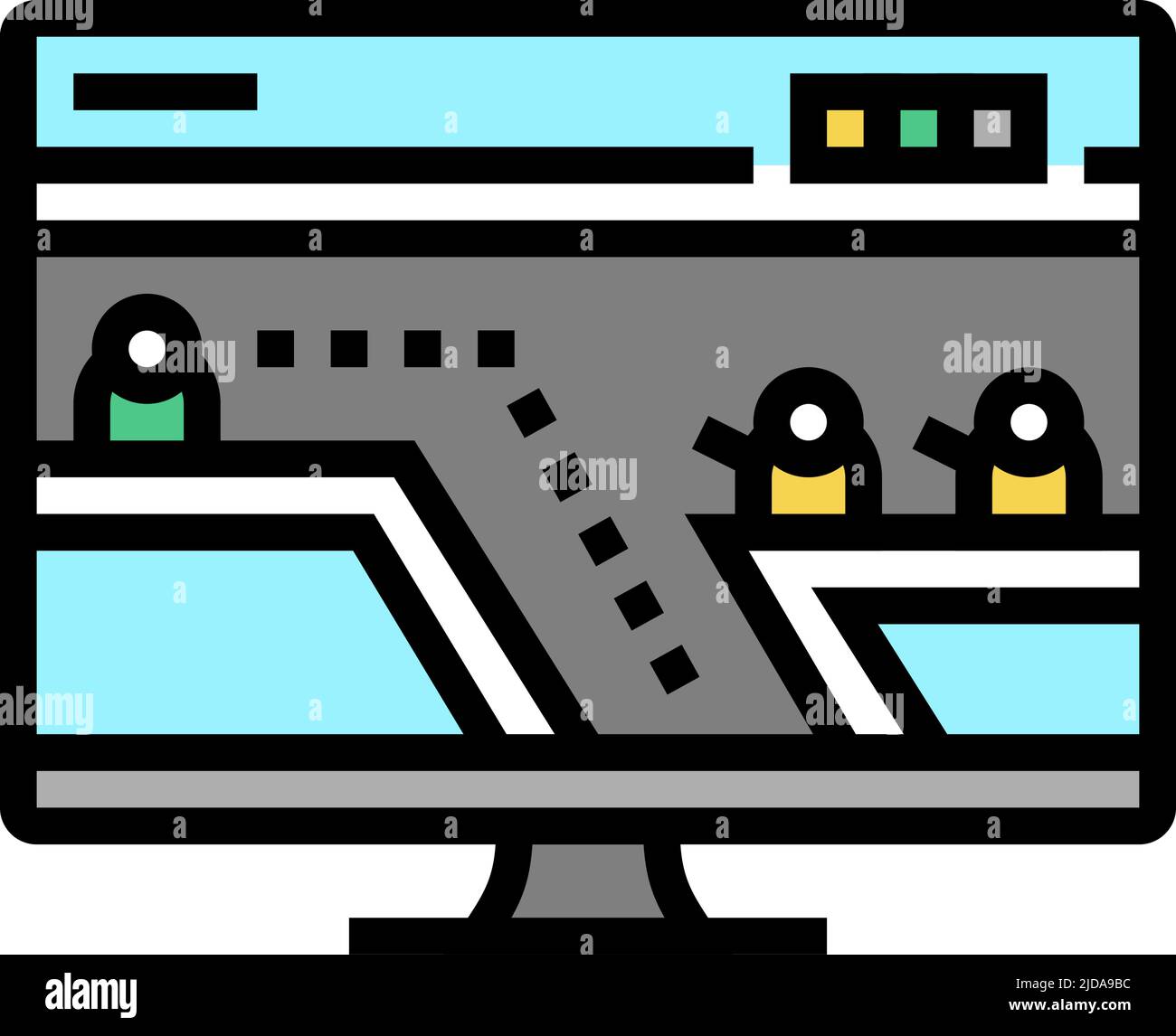 action platform video game color icon vector illustration Stock Vector ...