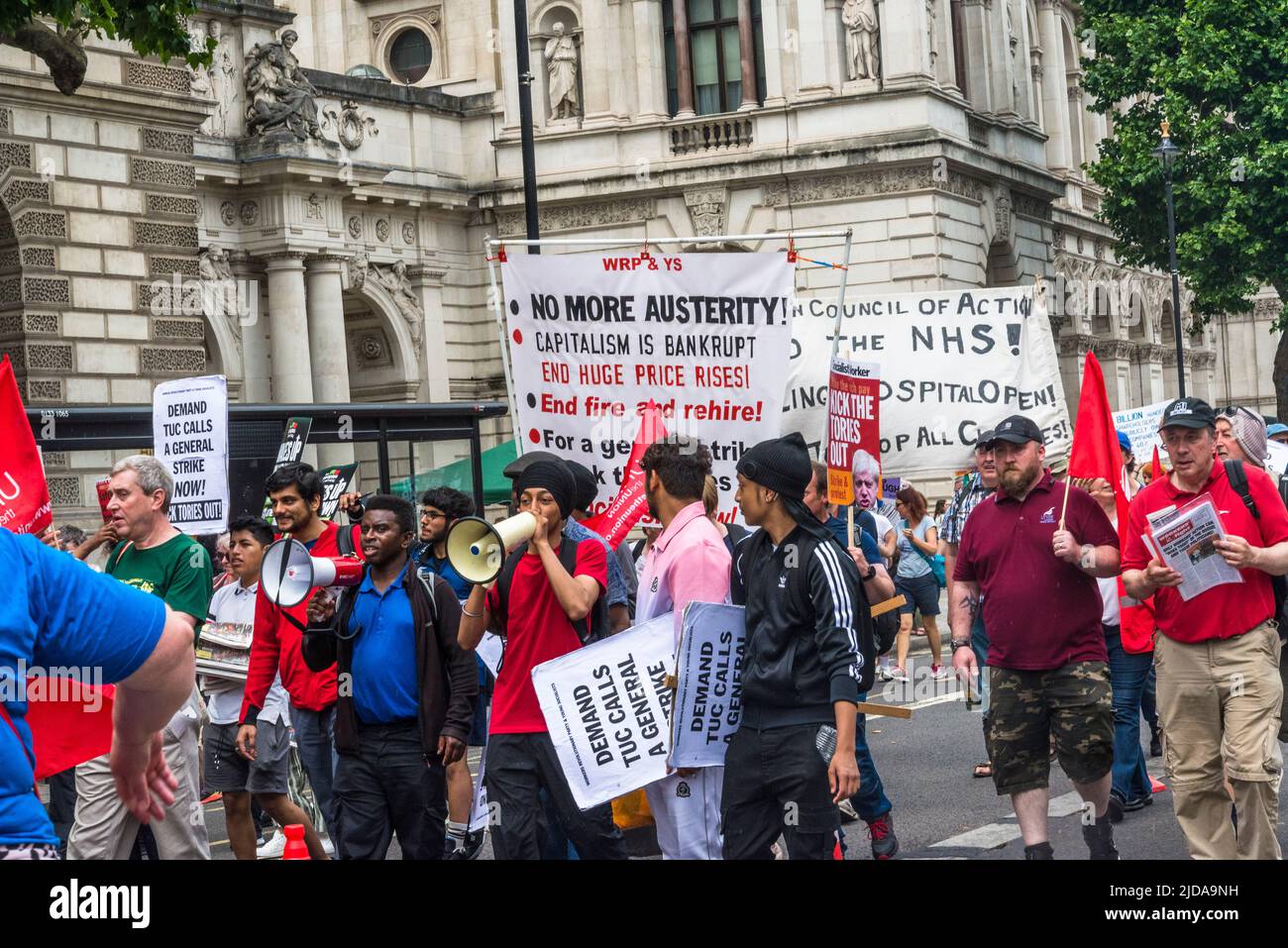 Passing by 10 Downing street, We Demand Better march in central London ...