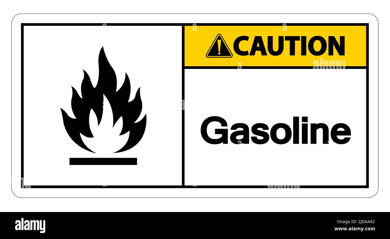 Caution Gasoline Symbol Sign On White Background Stock Vector Image ...