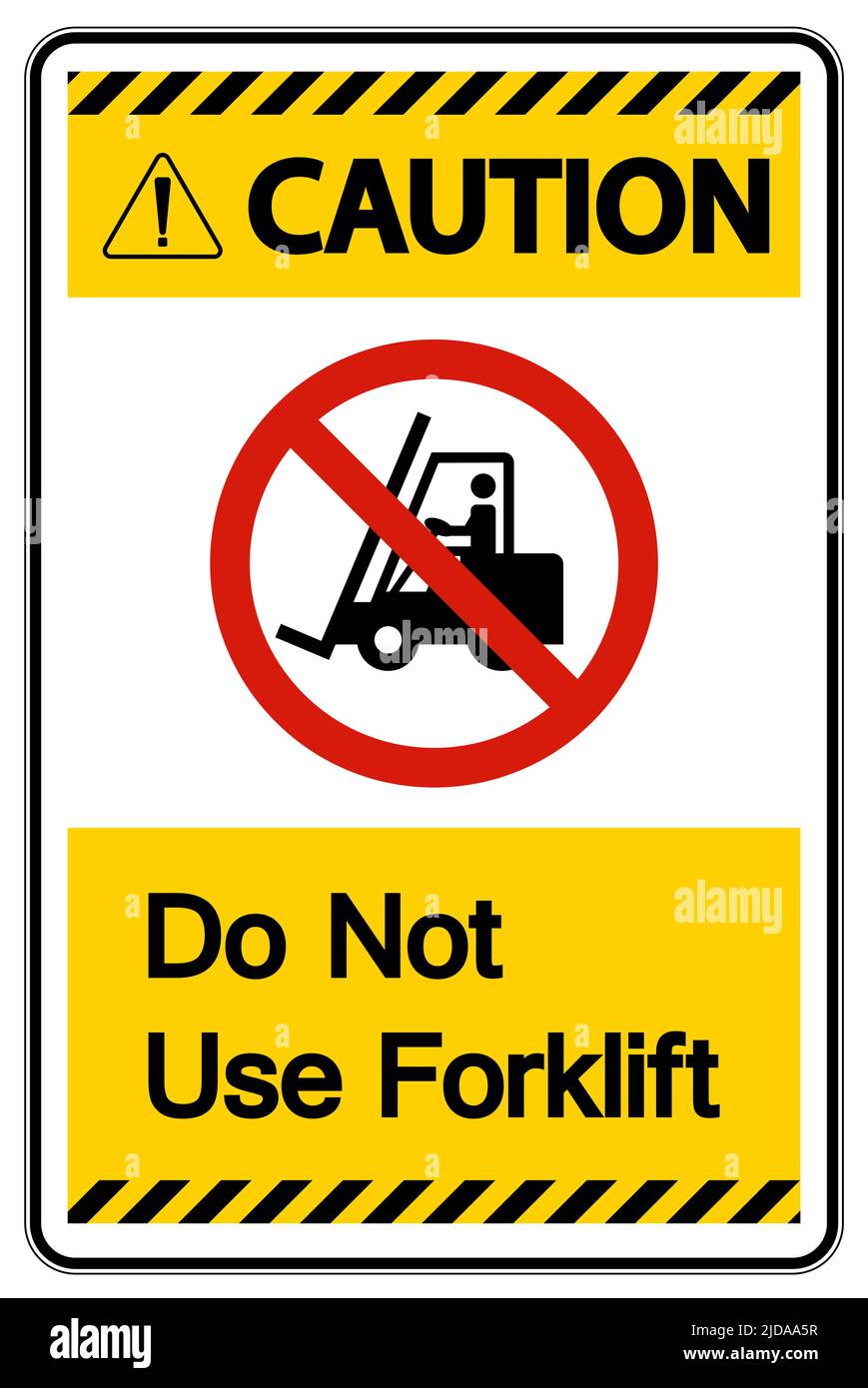 Caution Do Not Use Forklift Sign On White Background Stock Vector Image ...