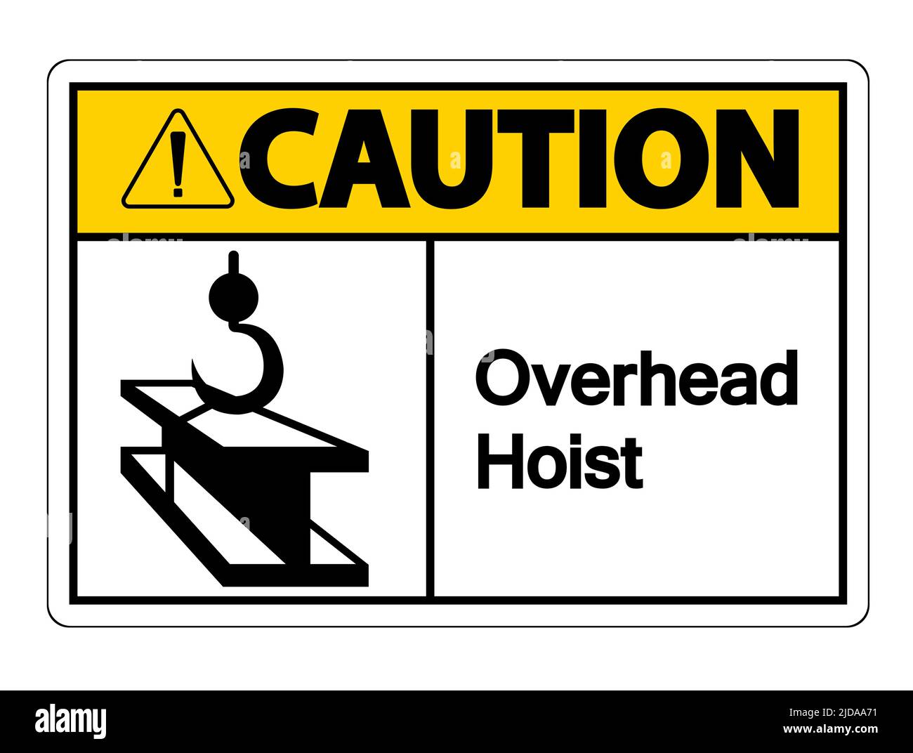 Caution Overhead Hoist Symbol Sign Isolate On White Background,Vector ...