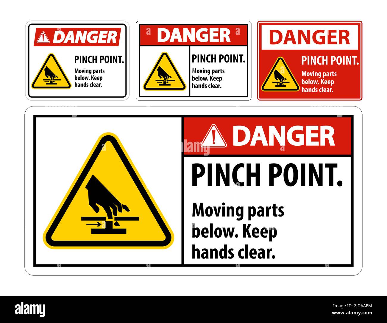 Danger Pinch Point, Moving Parts Below, Keep Hands Clear Symbol Sign ...