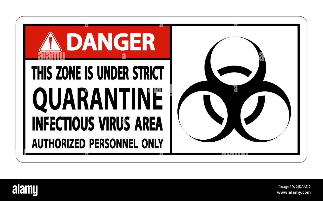 Danger Quarantine Infectious Virus Area Sign Isolate On White ...