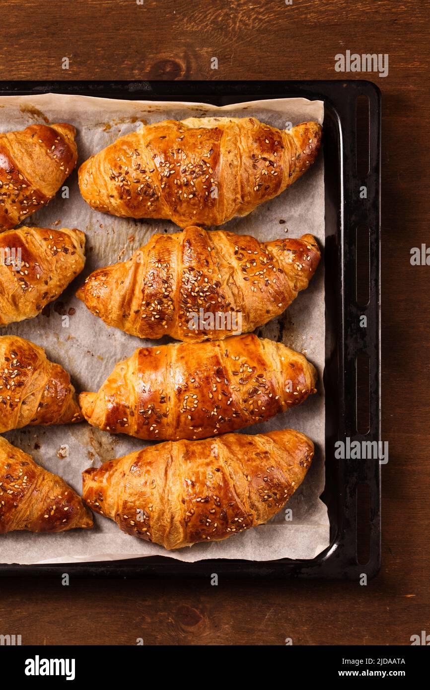 Process baking croissants in oven hi-res stock photography and images ...
