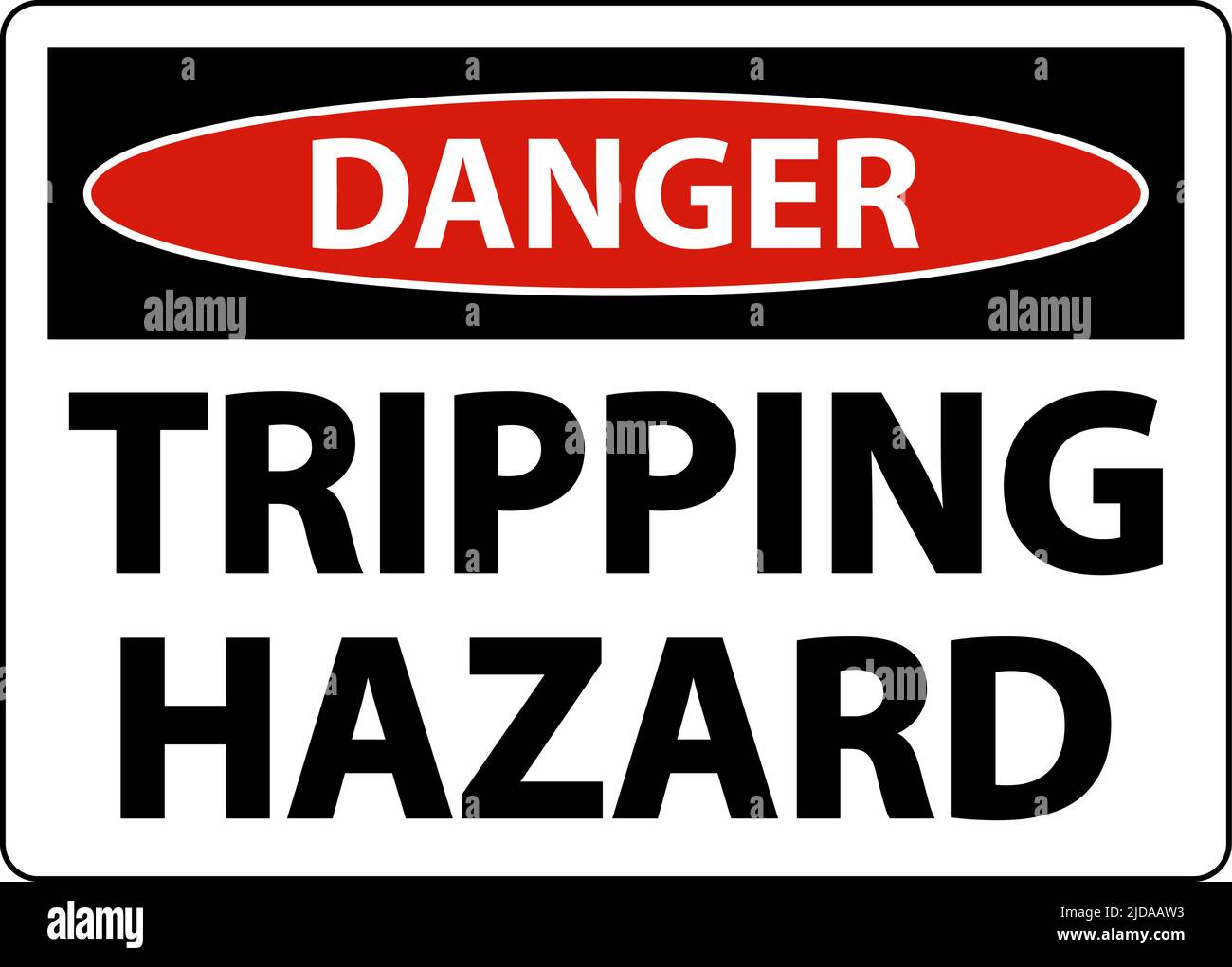 Danger Tripping Hazard Sign On White Background Stock Vector Image ...
