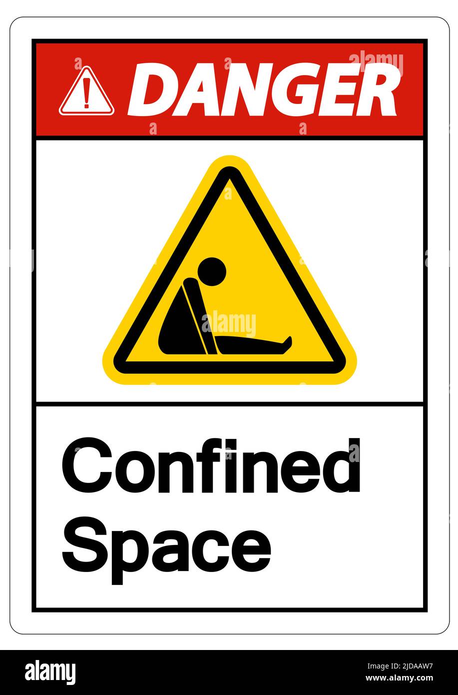 Caution Confined Space Symbol Sign Isolated On White Background Stock ...