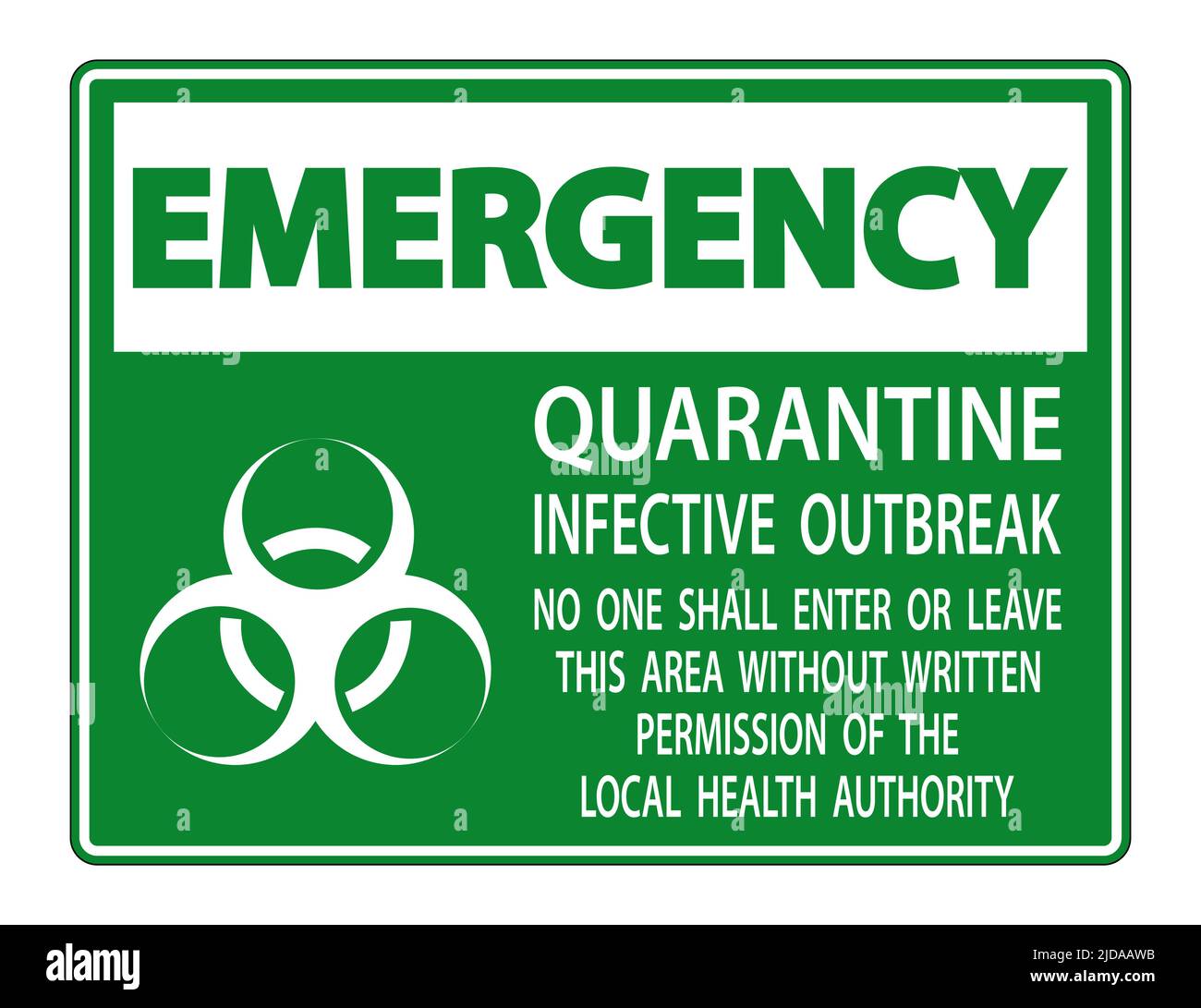 Emergency Quarantine Infective Outbreak Sign Isolate on transparent ...