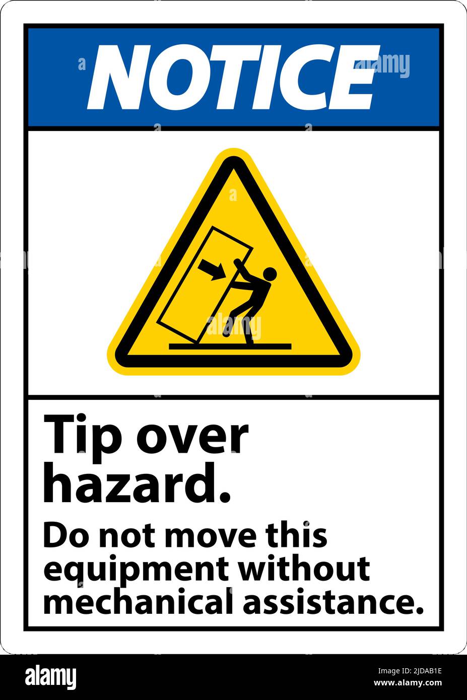 Notice Tip Over Hazard Do Not Move Label On White Background Stock ...