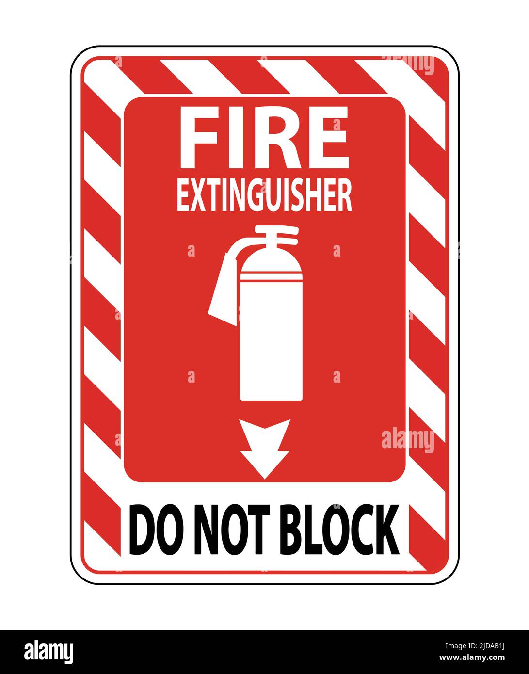Fire Extinguisher Do Not Block sign on white background Stock Vector ...