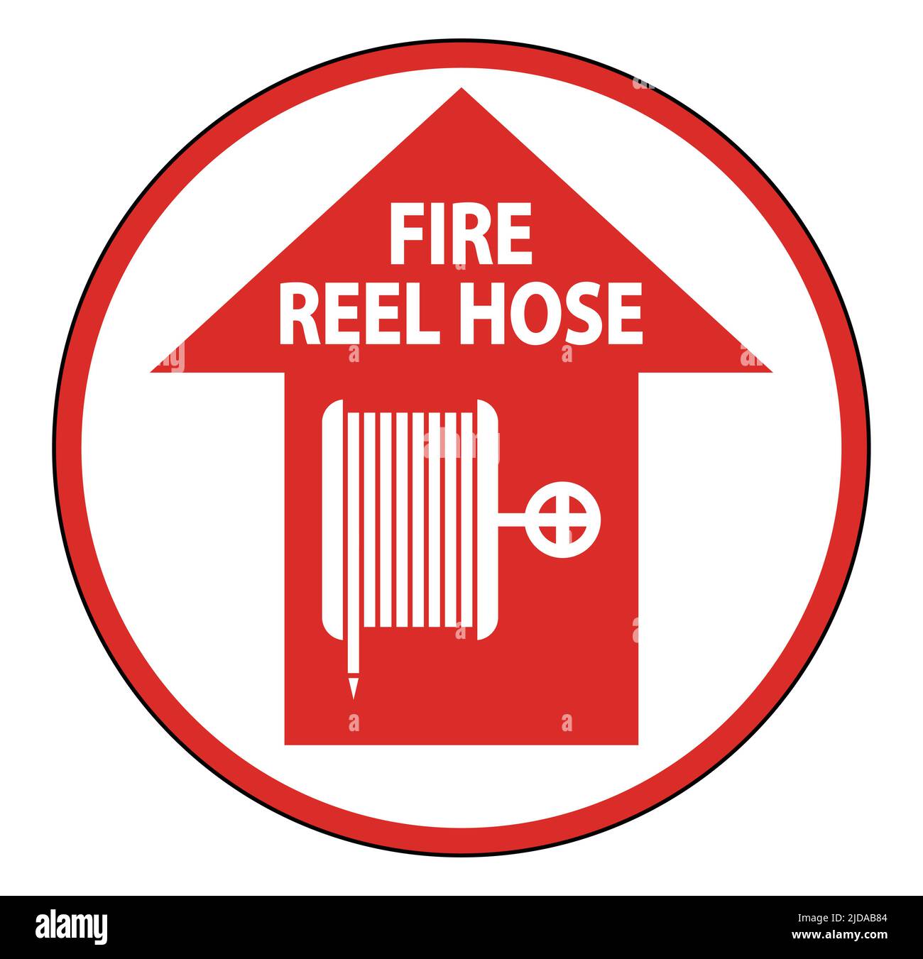Fire Reel Hose Floor Sign on white background,Vector llustration Stock ...