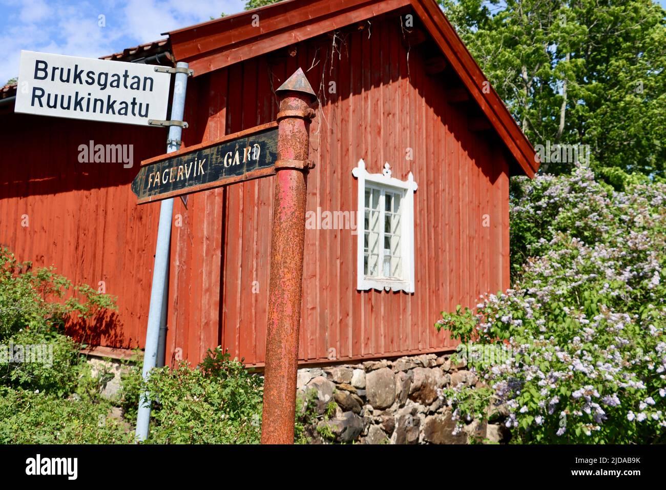 Workers cottages at Fagervik manor from 1762 in Inkoo, southern Finland ...