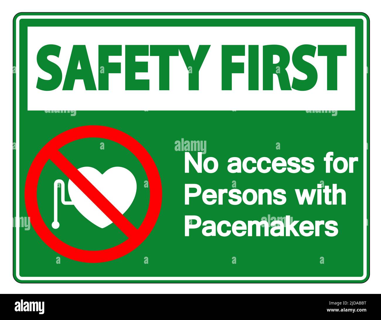 Safety first No Access For Persons With Pacemaker Symbol Sign Isolate ...