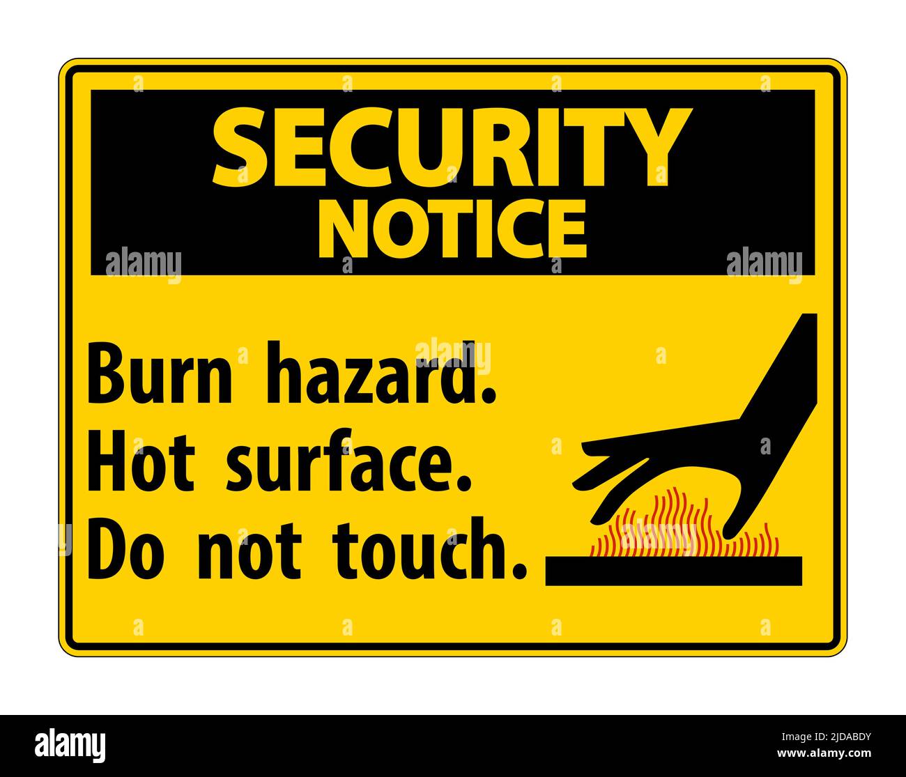 Security Notice Burn hazard,Hot surface,Do not touch Symbol Sign ...