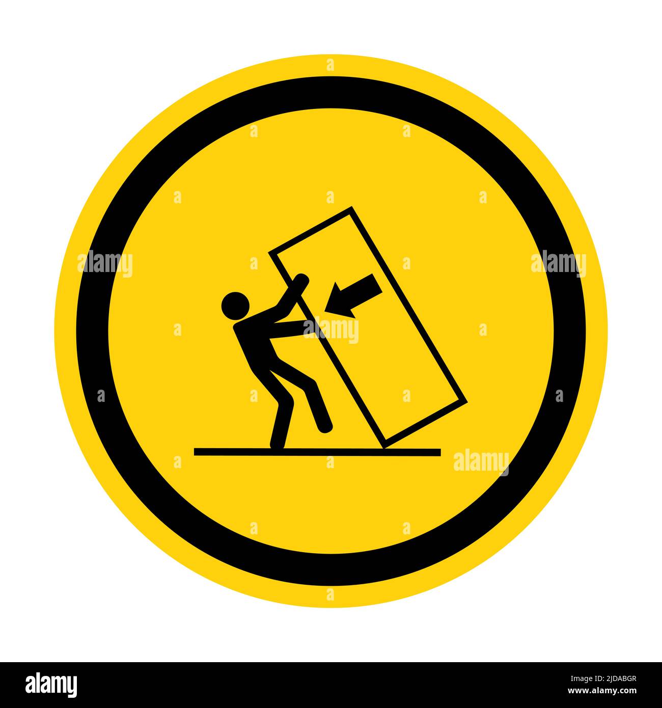 Body Crush Tip over Hazard Symbol Sign Isolate On White Background ...